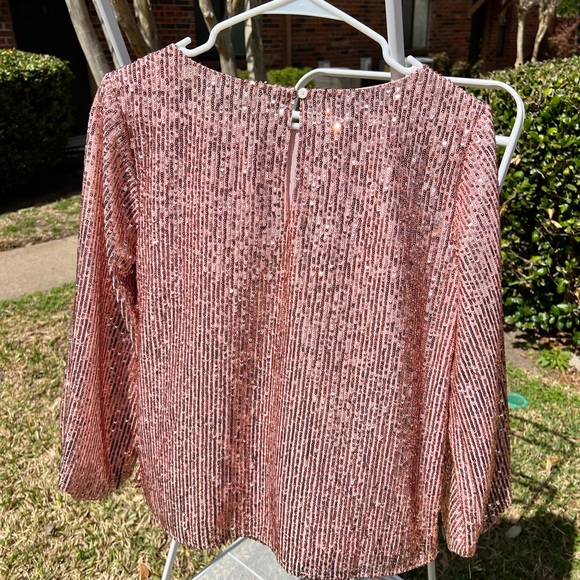 LOFT | Tops | Loft Rose Gold Sequin Top | Poshmark